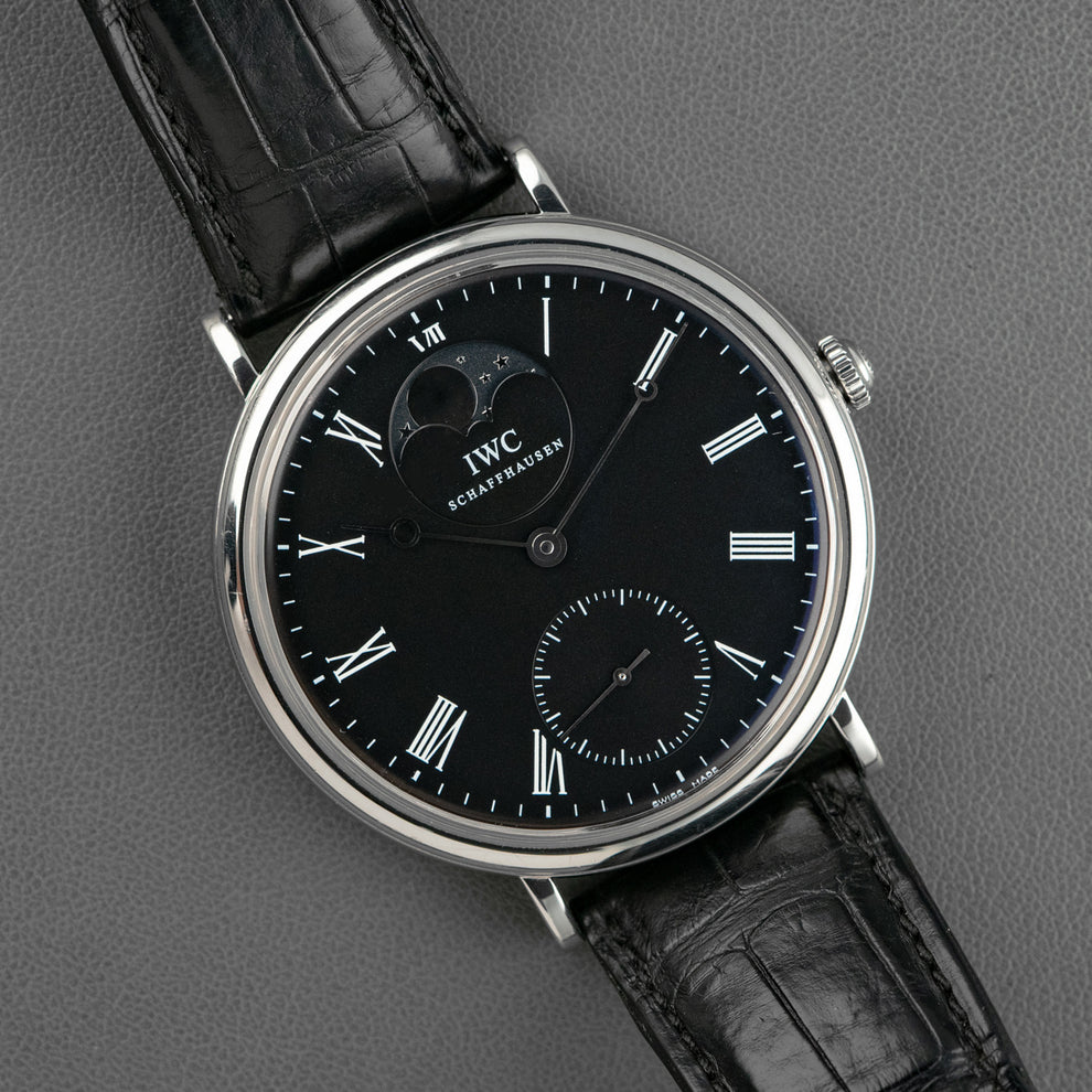 IWC Portofino Hand-Wound Moon Phase Black Dial 46mm – LOFT